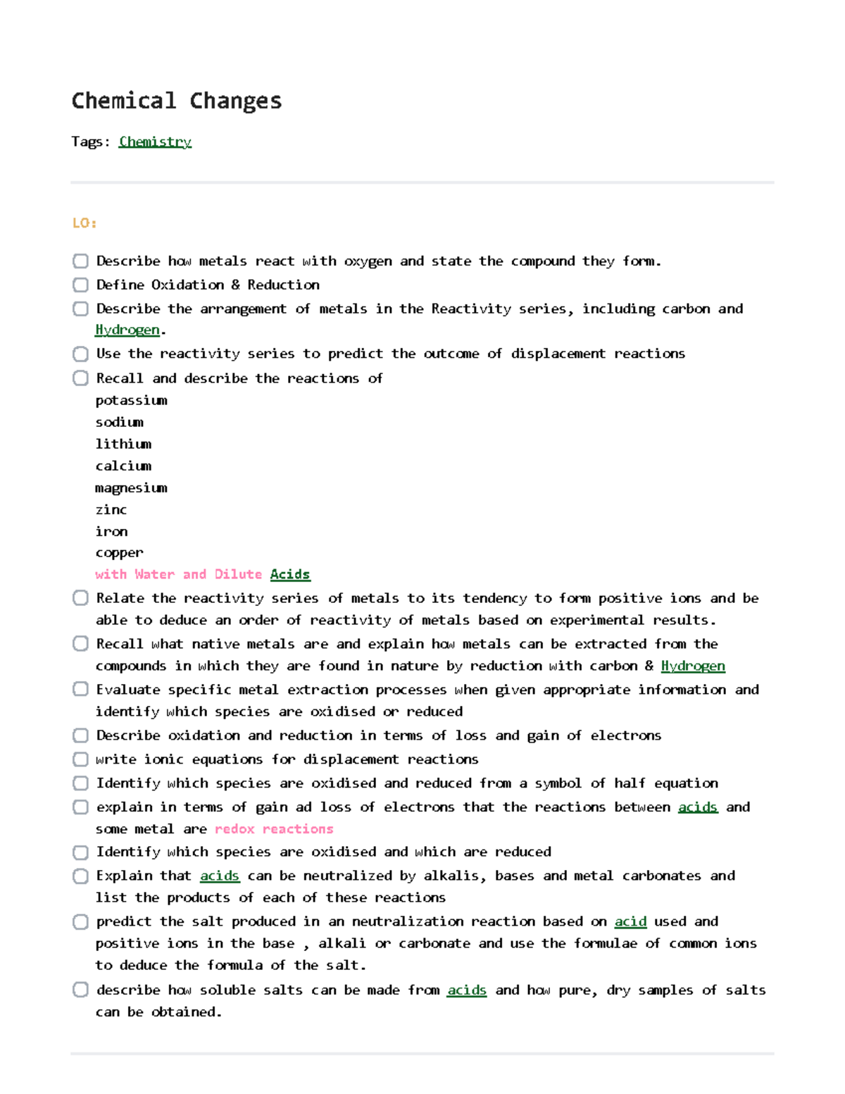 Chemical Changes in Chemistry: Reactions, Equations, and pH Analysis ...