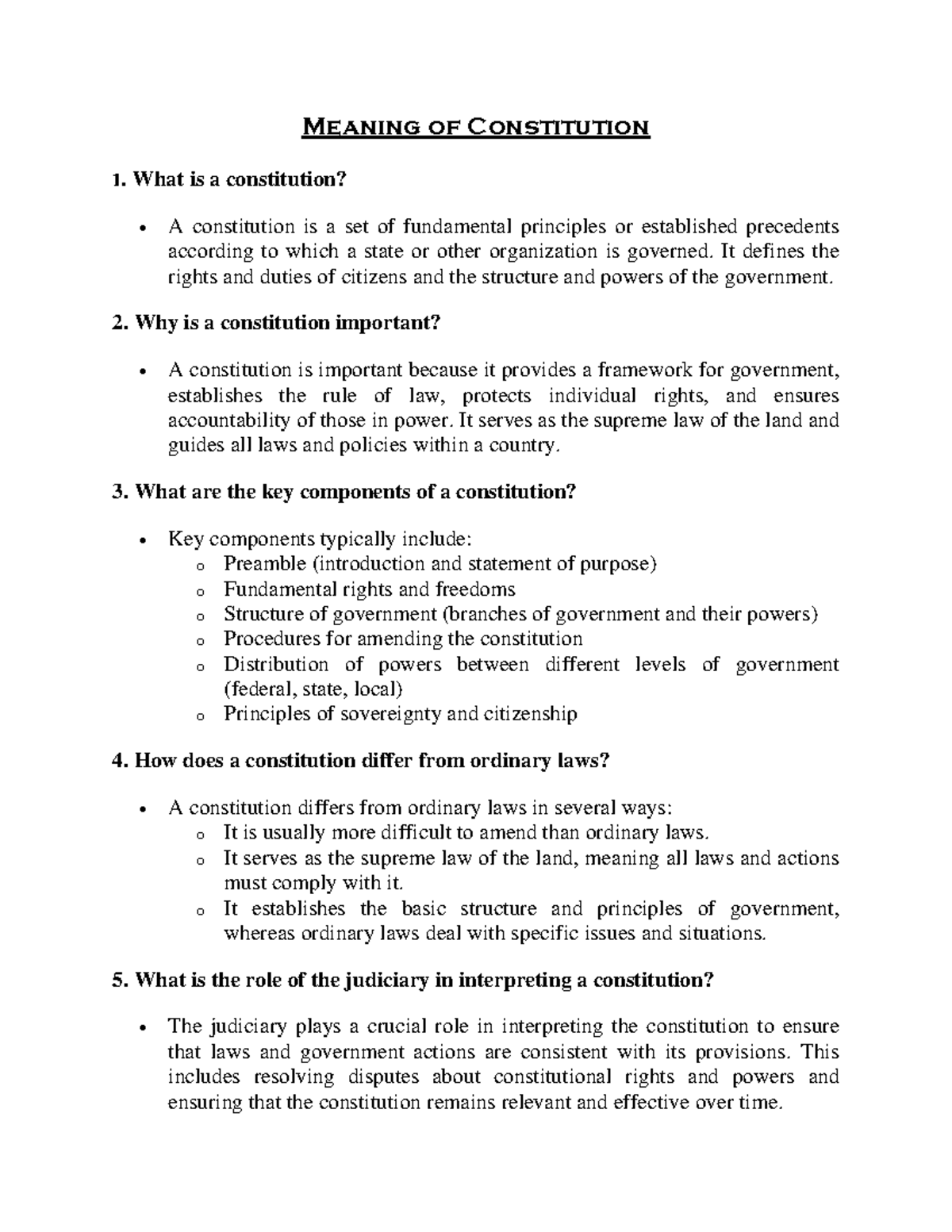 Meaning of IC - good - Meaning of Constitution 1. What is a ...