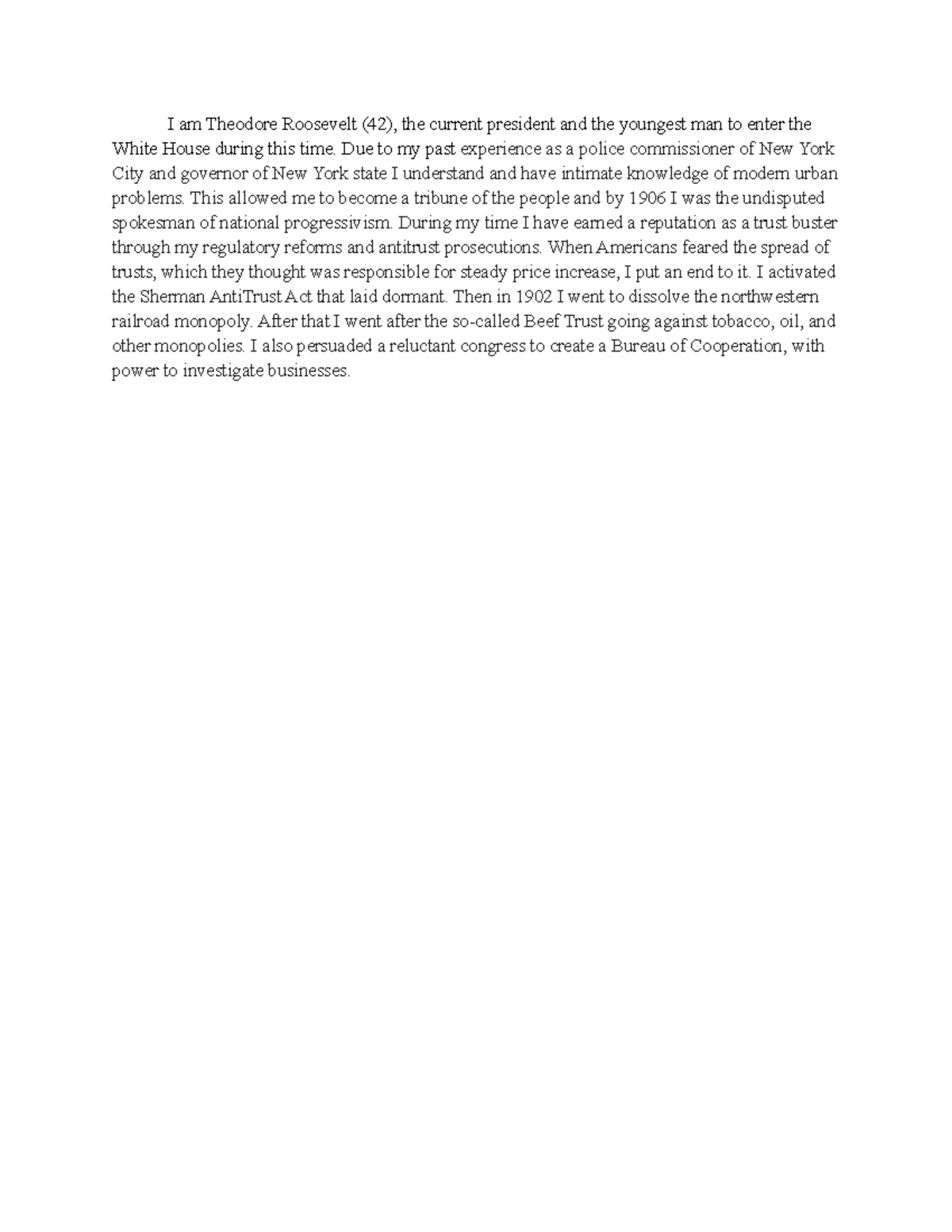 Theodore Roosevelt role in the progressive era - I am Theodore ...
