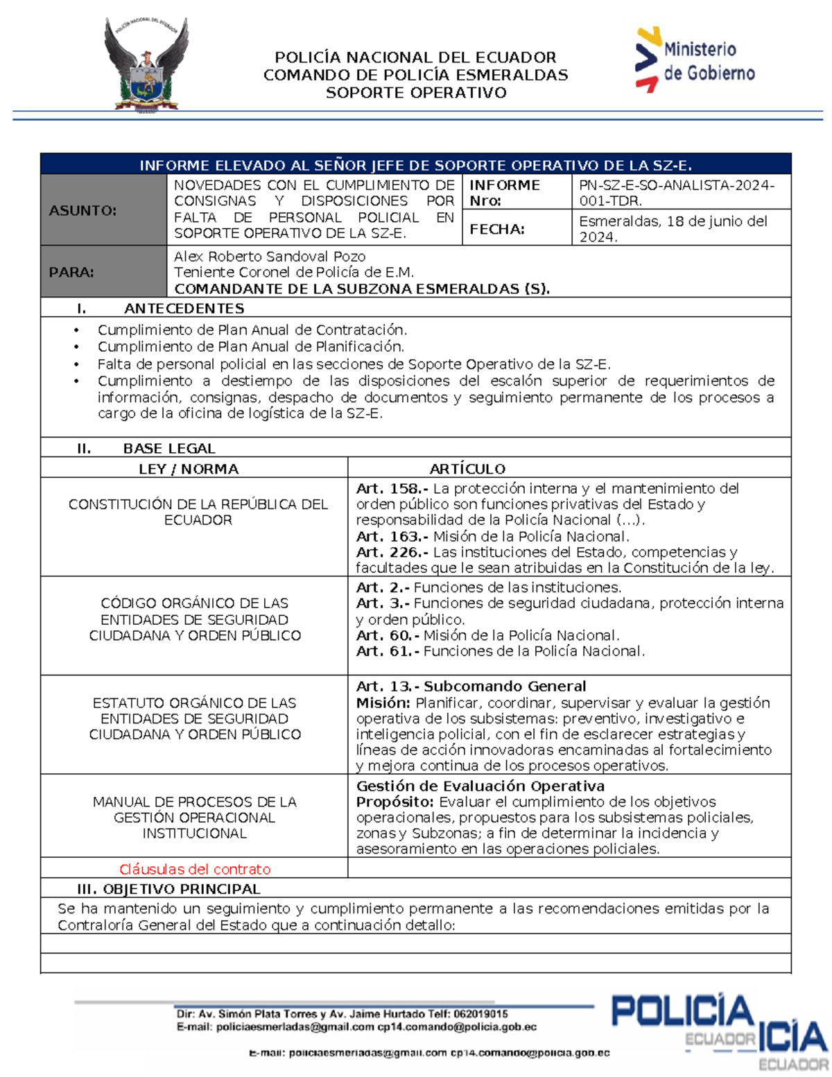 Ejemplo De Informes De Inteligencia Policial Secretaría De Seguridad