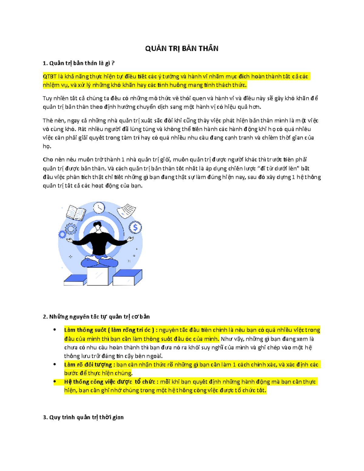 QUẢN TRỊ BẢN THÂN - Quản trị còn người - QU ẢN TR B Ị Ả N THÂN Qu n tr ...