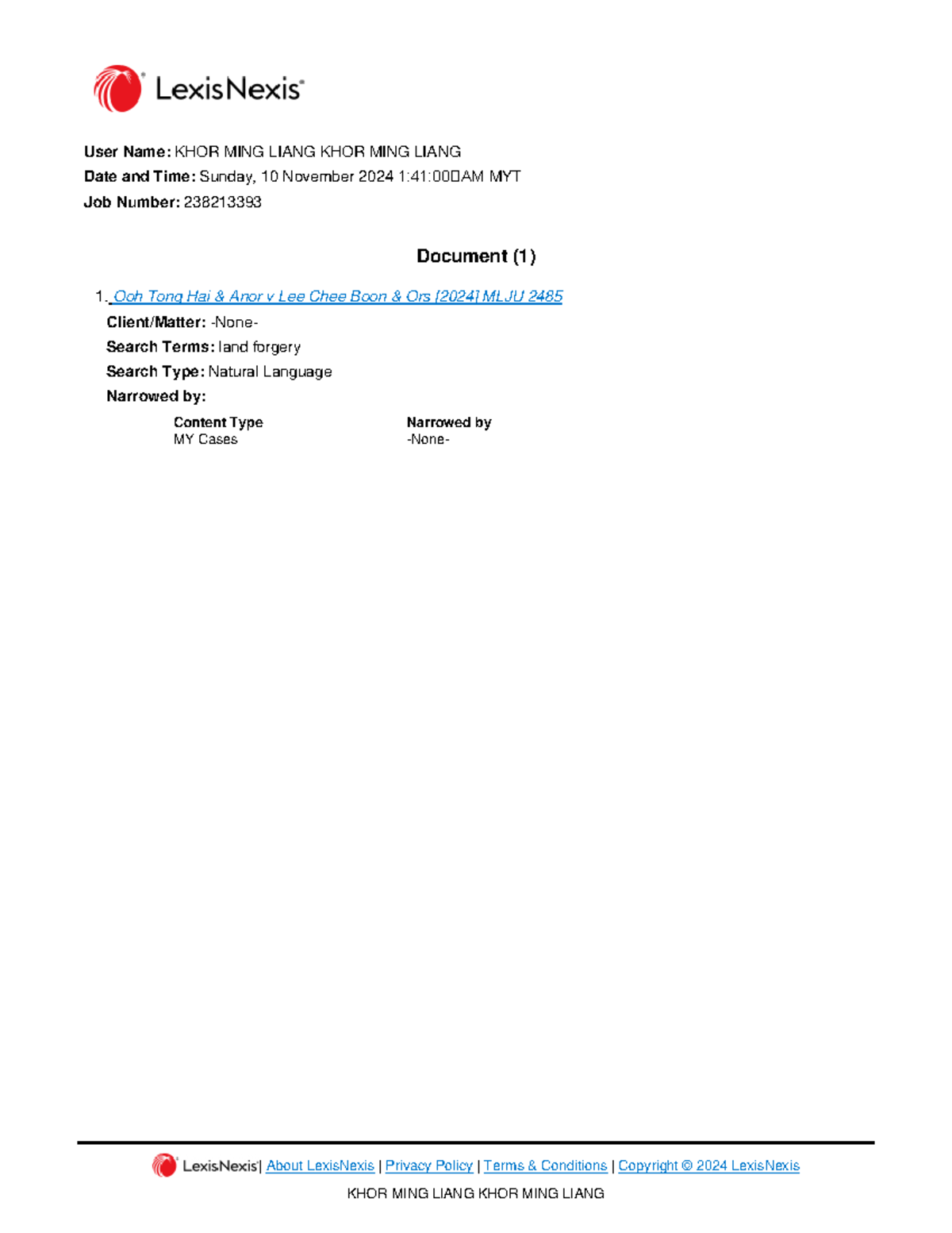 Ooh Tong Hai & Anor v Lee Chee Boon & Ors [2024] MLJU Case Analysis ...