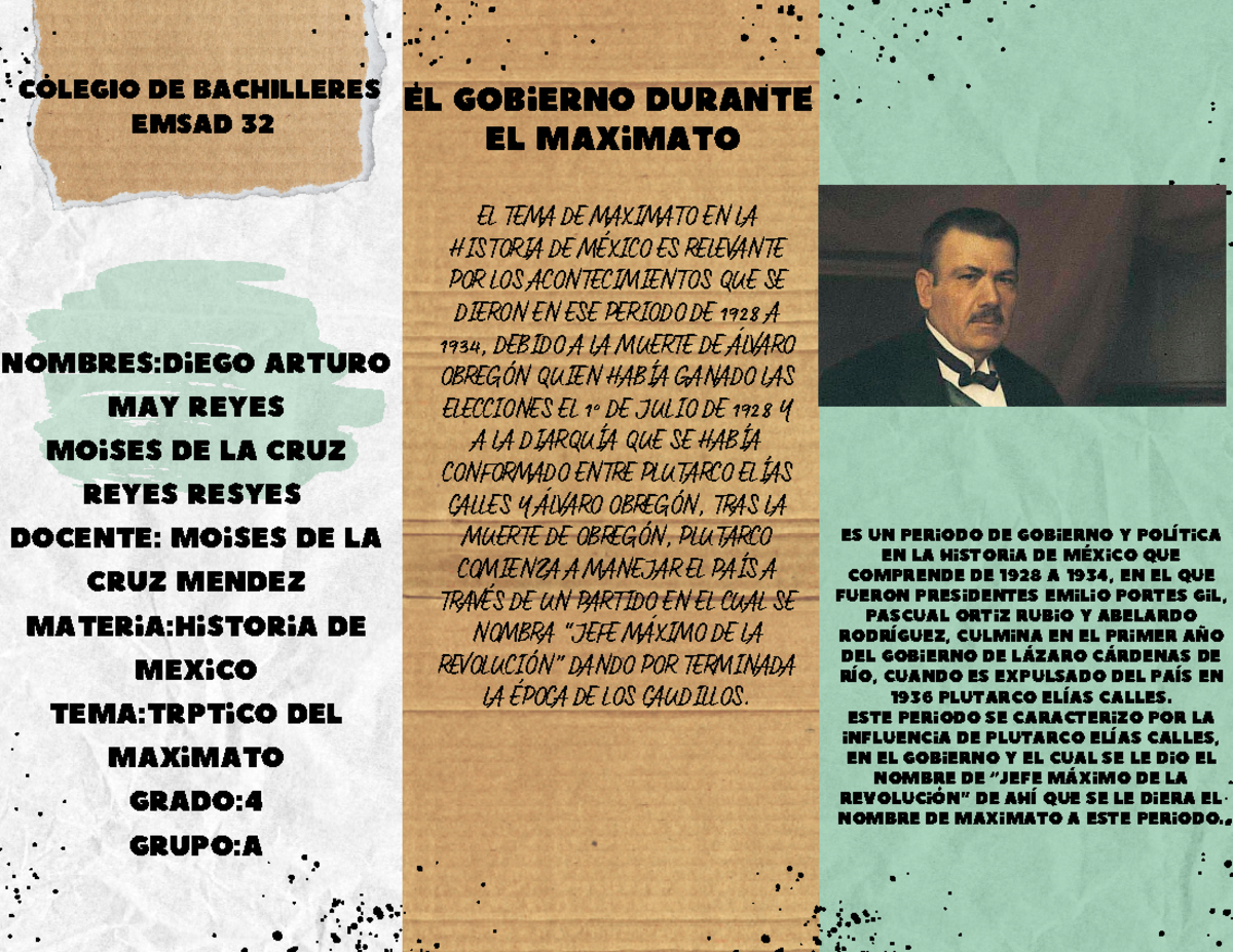 Tríptico sobre el Maximato en la Historia de México - HSM 32 - Studocu