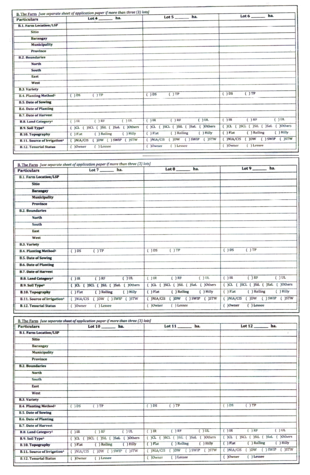 CROP Insurance Application Form - Lot Details and Specifications - Studocu