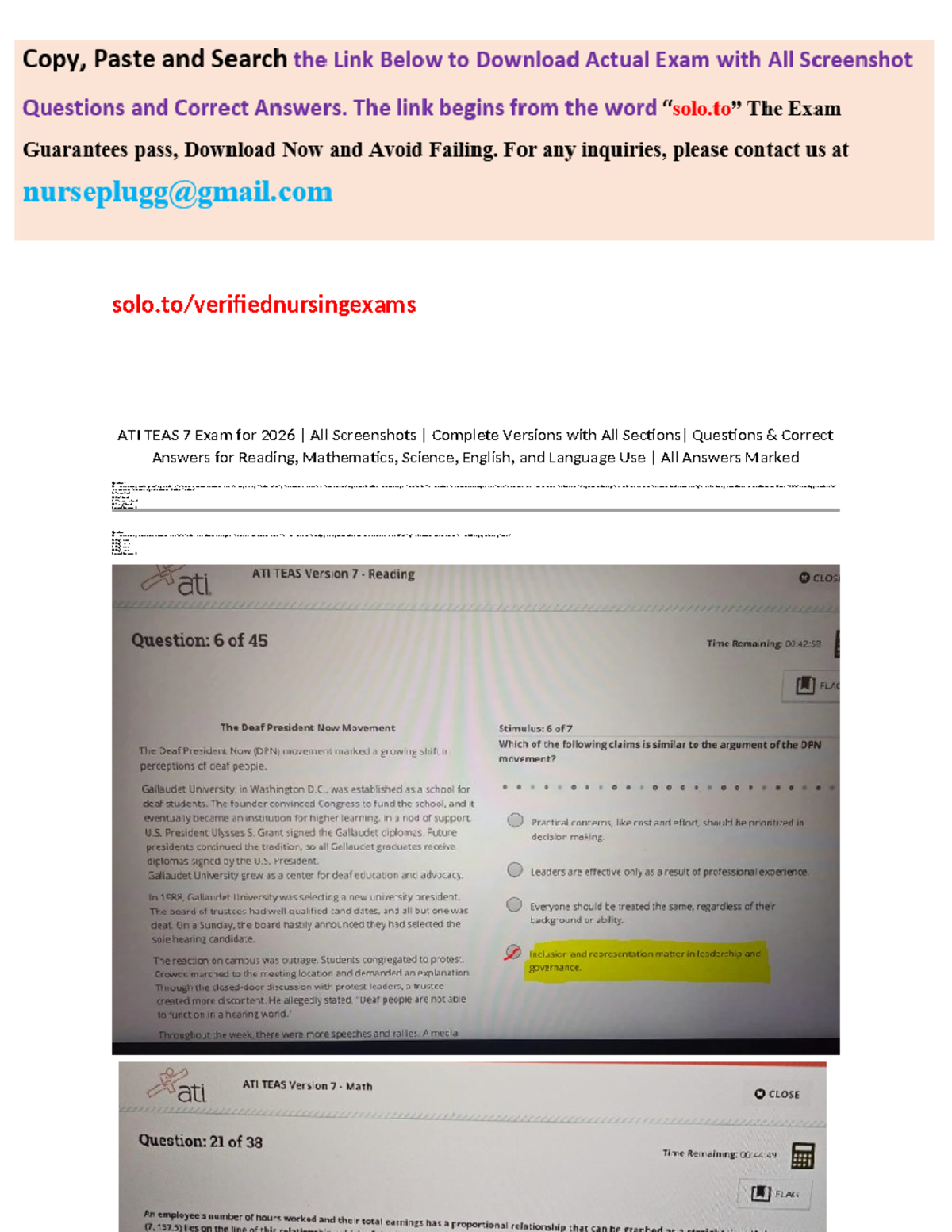 Master ATI TEAS 7 Exam 2026: Complete Study Guide with Answers - Studocu