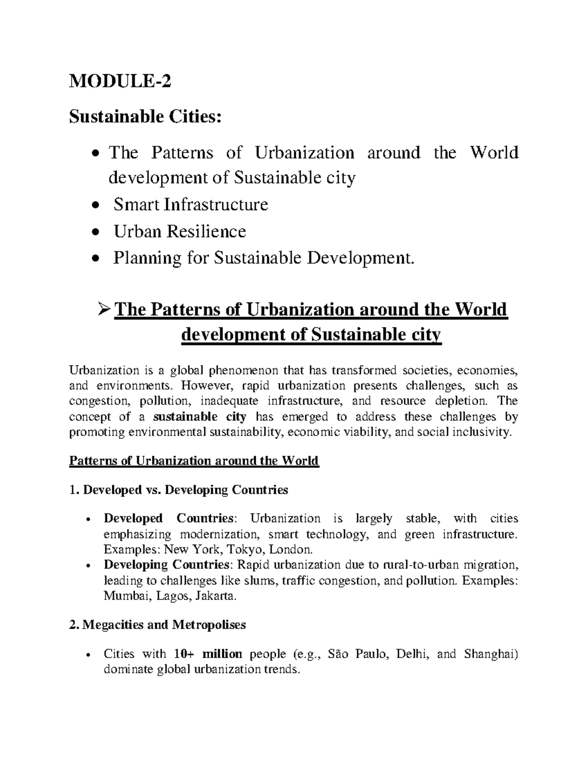 SDG M2 - Sustainable Cities: Urbanization Patterns & Resilience ...