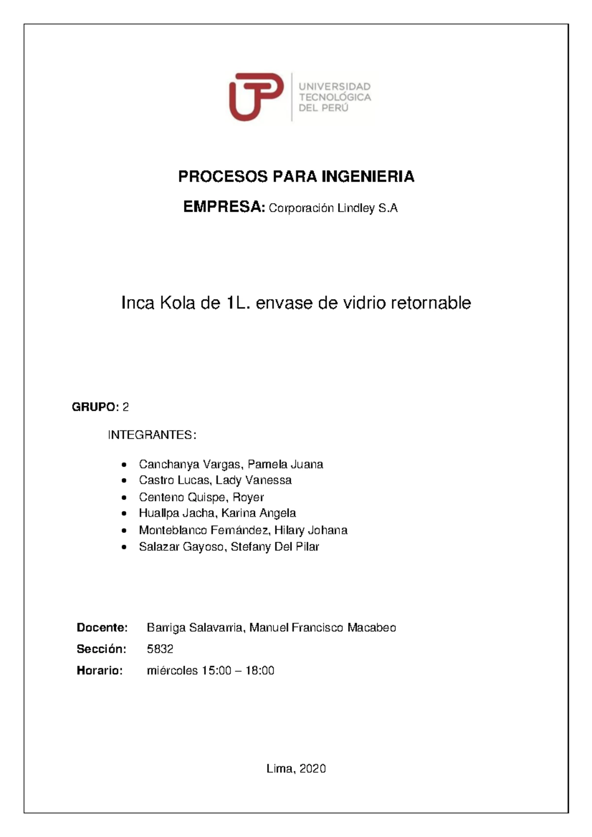 DOP Y DAP - EJEMPLO PARA TU PROYECTO FINAL CON BUENA NOTA EN PROCESOS PARA INGENIERÍA - DOP y ...