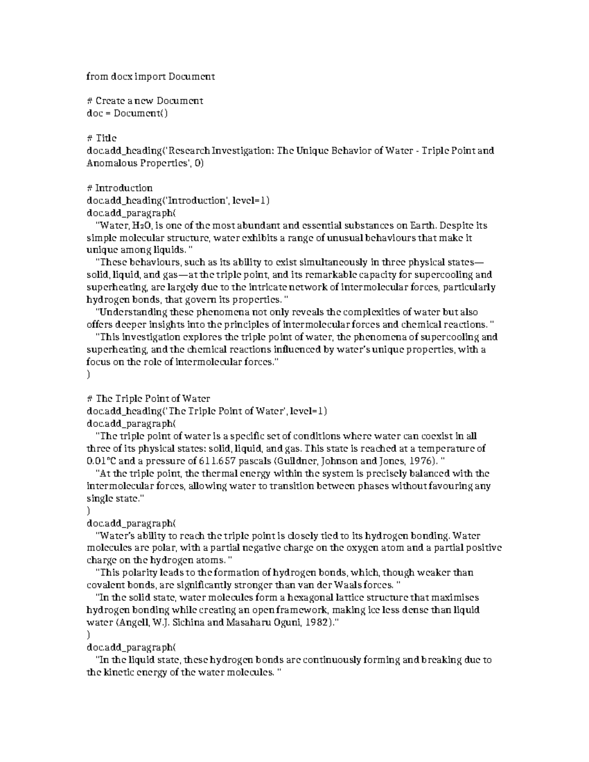 Chem IA3 - dont copy 18/20 - from docx import Document Create a new Document doc = Document ...