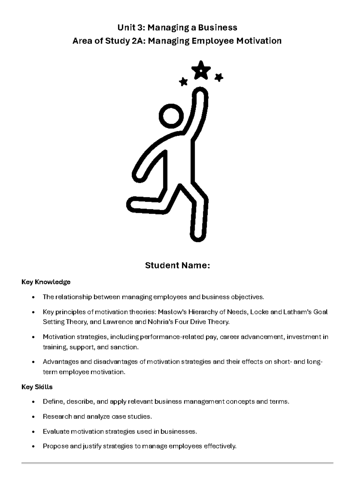 Unit 3: Managing Employee Motivation - Business Management Insights ...