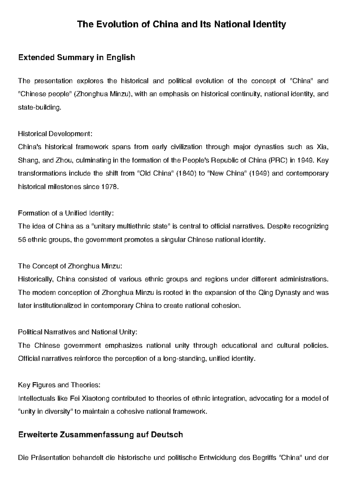 China History Summary: Evolution of National Identity and Zhonghua ...