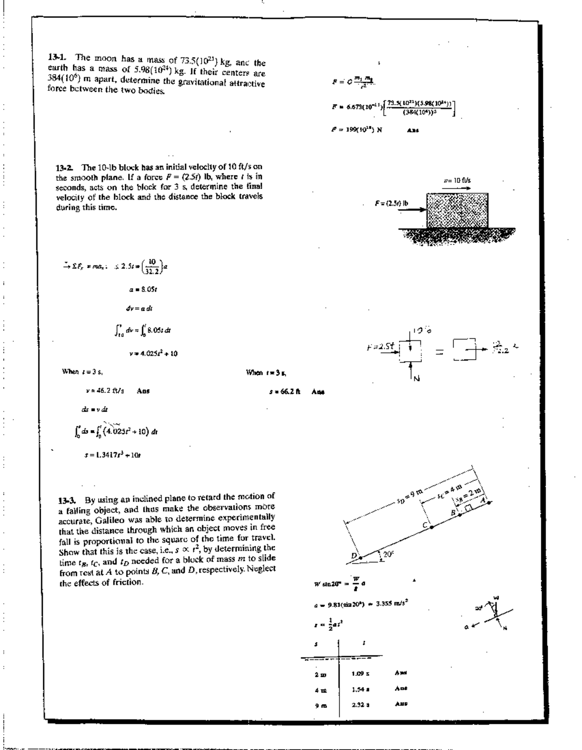 Cap. 13 Solutions - Hibbeler Dynamics Problems - Studocu