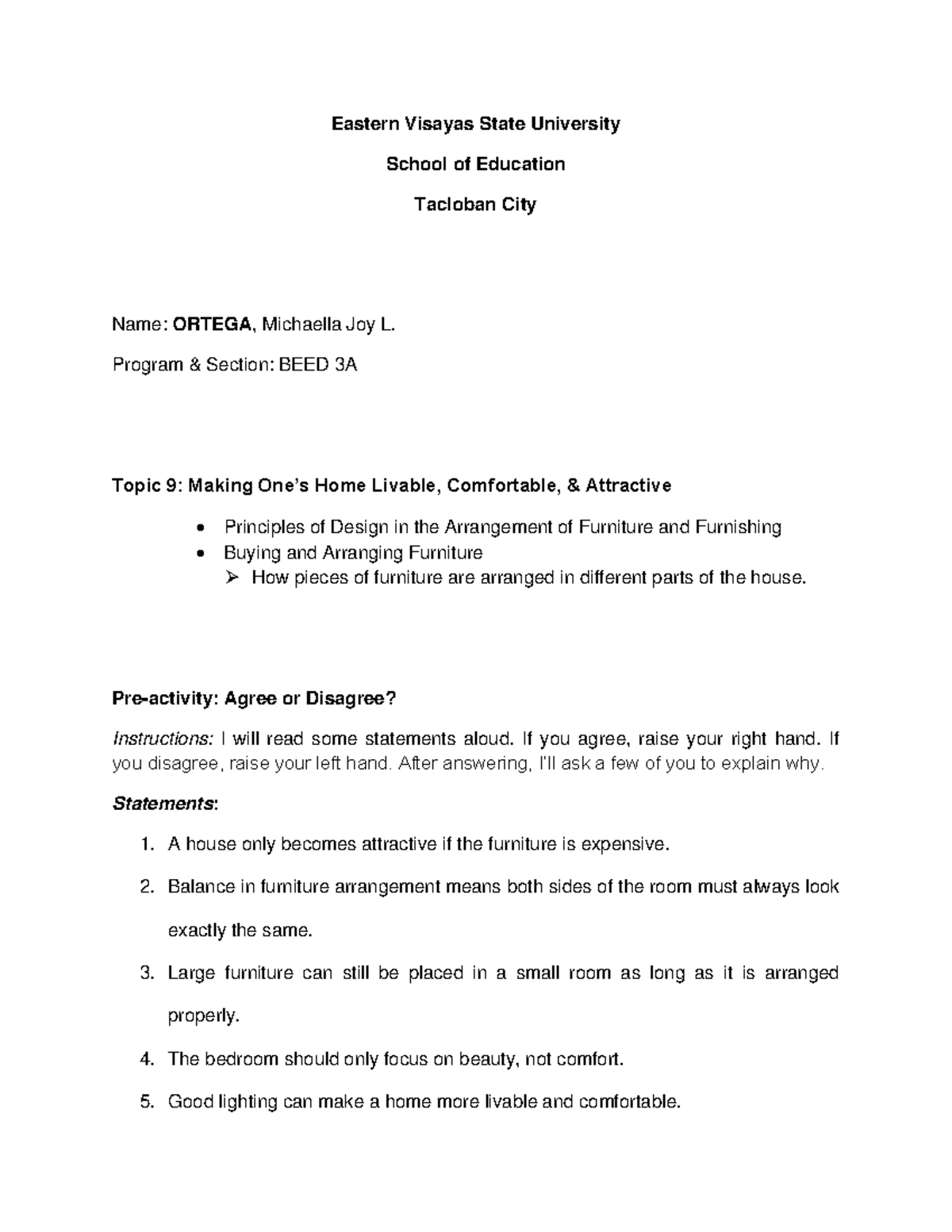 BEED 3A Lesson 9: Designing Livable & Attractive Homes - Studocu