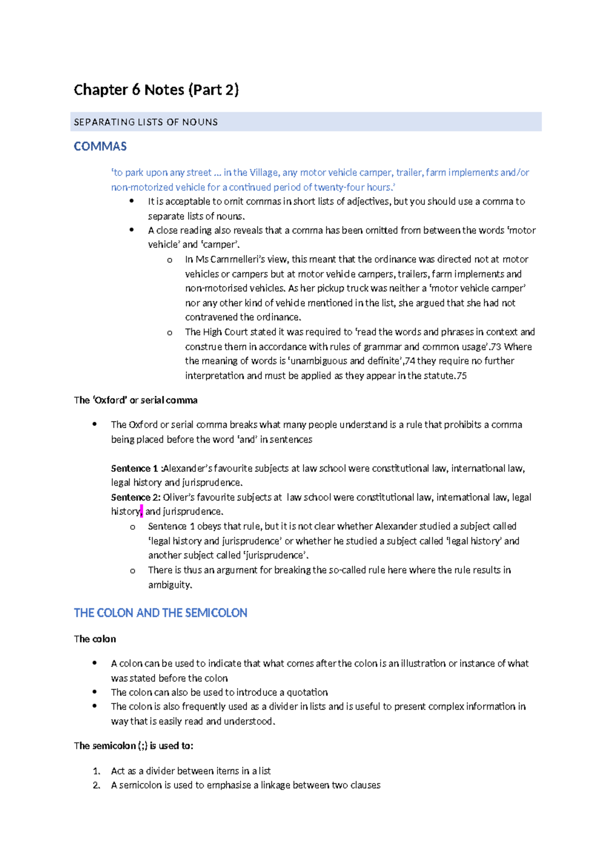 FOL Legal Essay Writing Tips and Chapter 6 Notes - Studocu