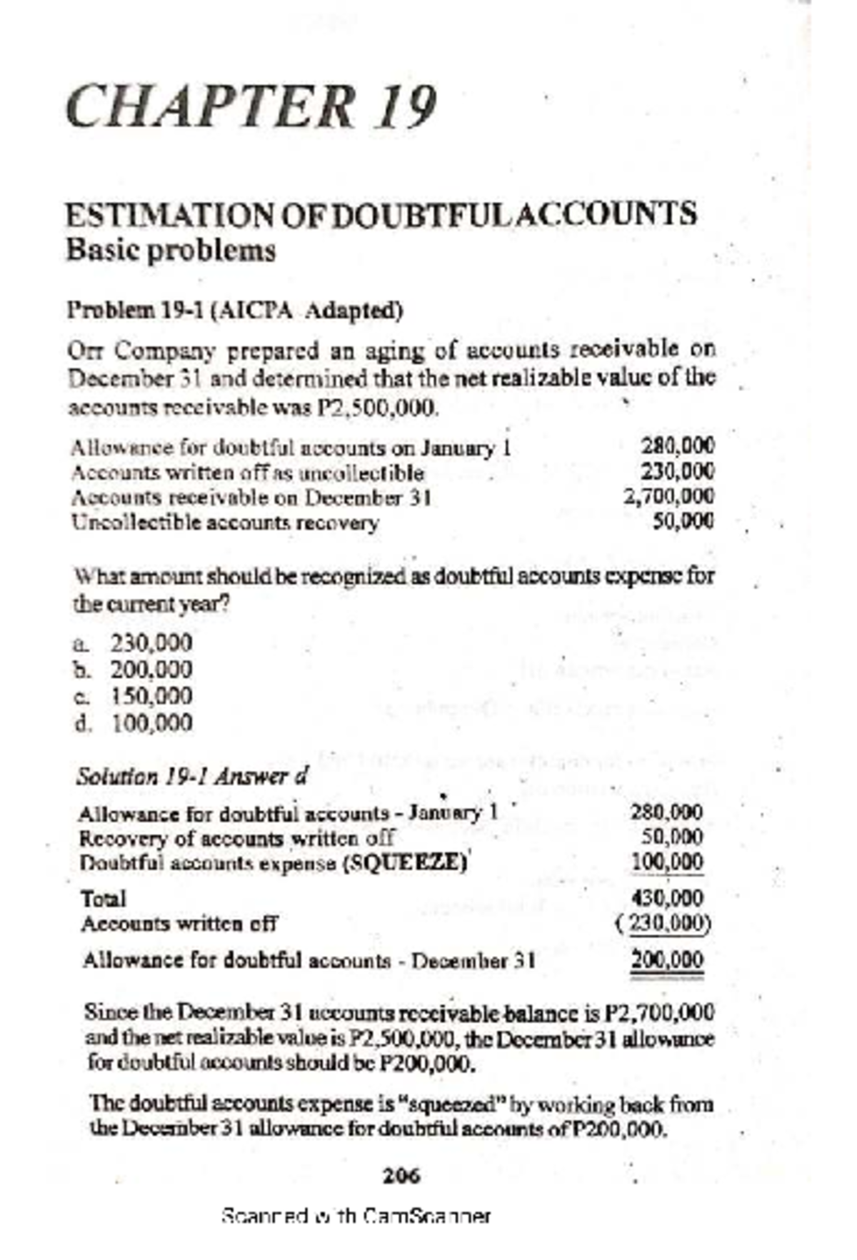 CHAPTER 19: ESTIMATION OF DOUBTFUL ACCOUNTS (Volume 1) - Studocu