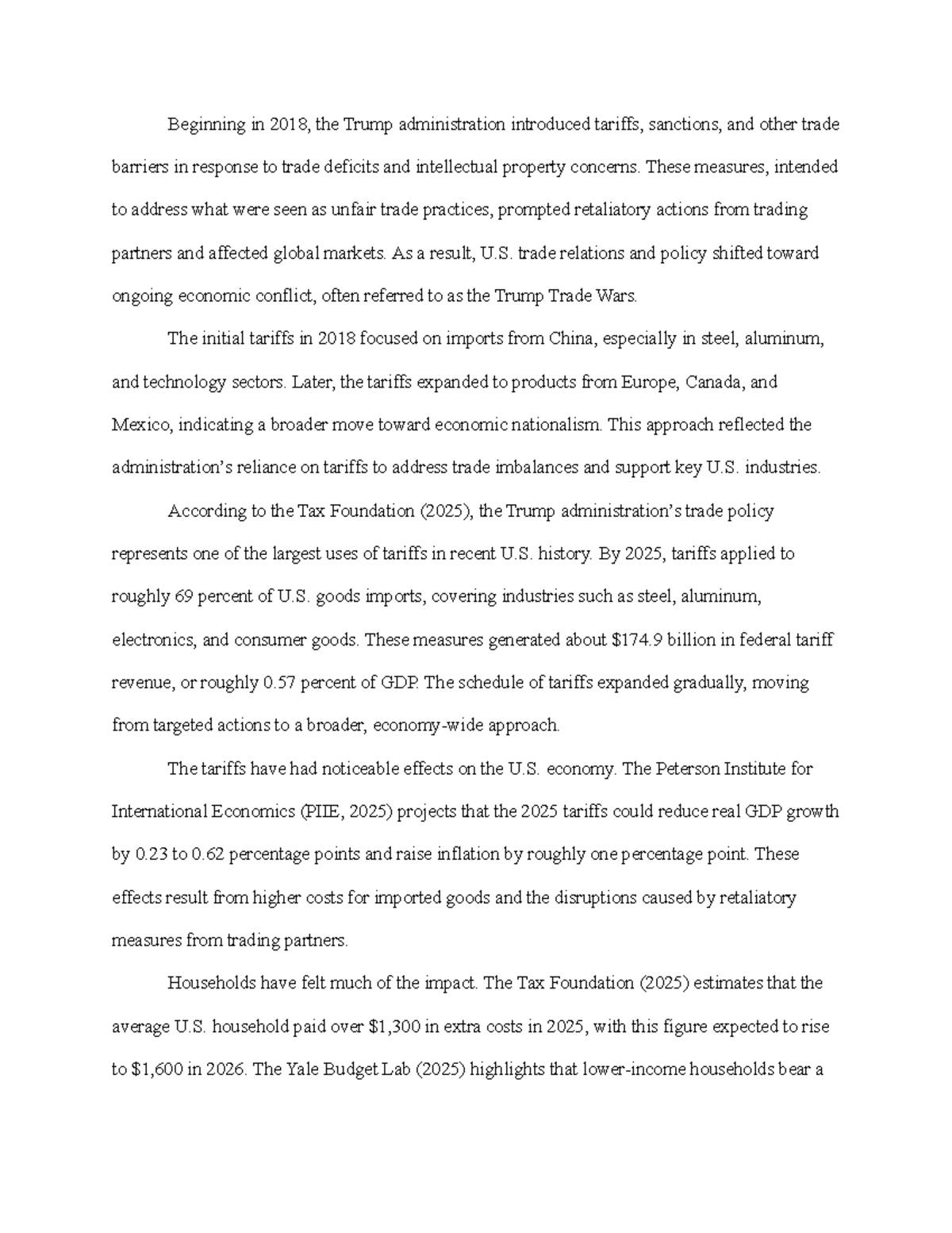 Current Event Report: The Economic Impact of Trump Trade Wars (2025 ...