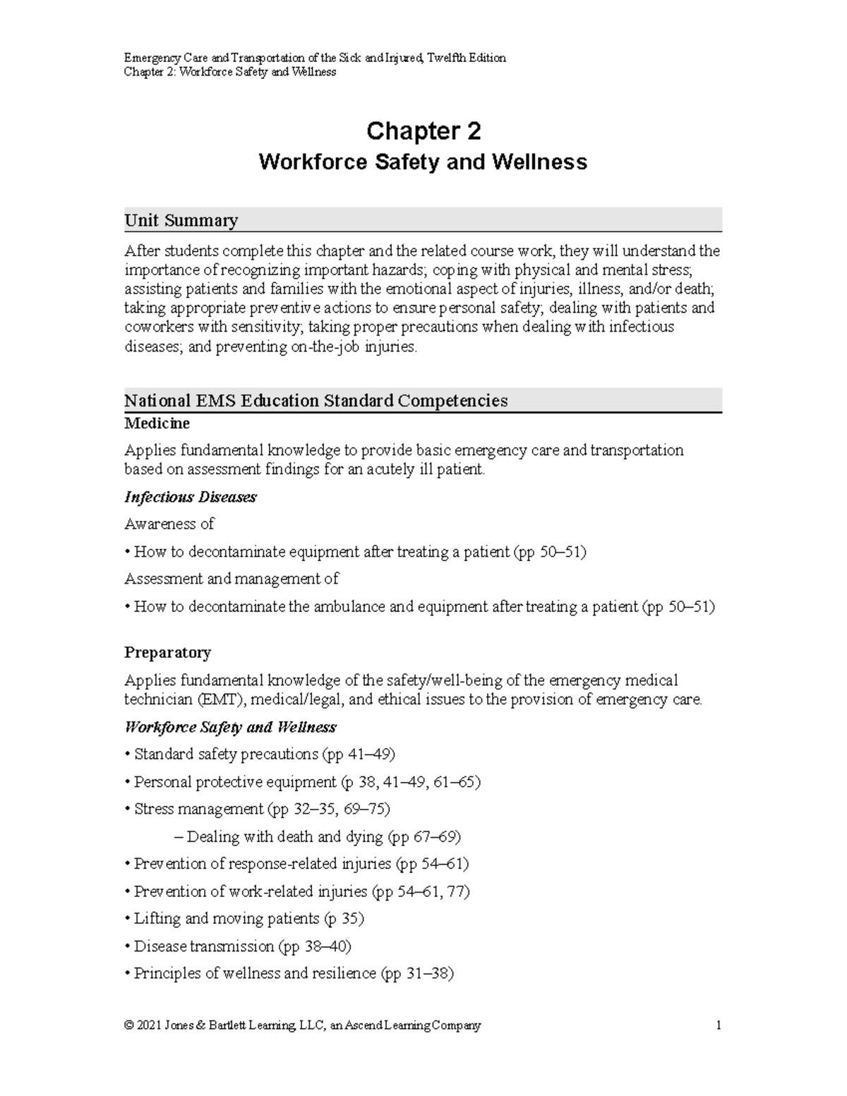 EMT 101: Final Exam Study Guide on Workforce Safety and Wellness - Studocu