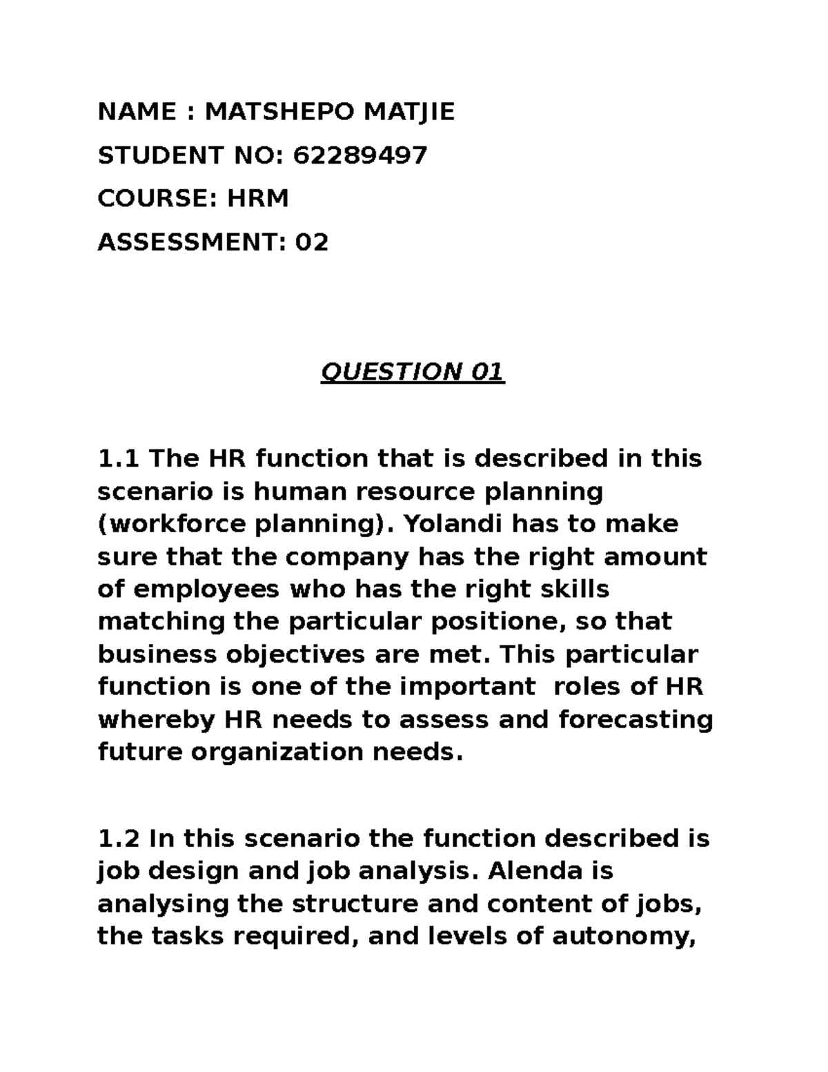 HRM Assessment 02: Human Resource Functions & Line Manager Challenges ...
