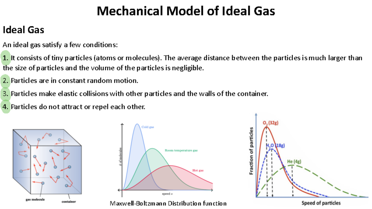 Lectures 20-22: Mechanical Model of Ideal Gas Concepts - Studocu