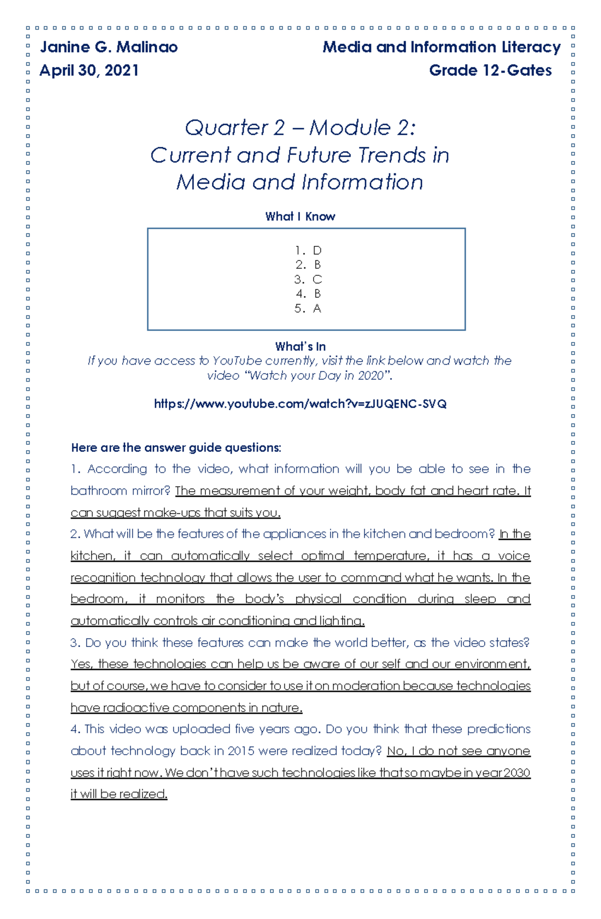 MIL Quarter 2 M2 - Quarter 2 – Module 2: Current and Future Trends in ...