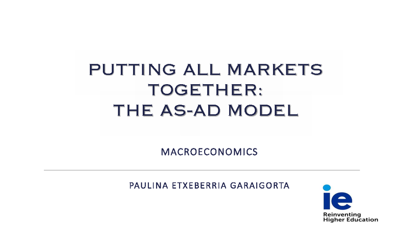 AD-AS Model: Understanding Economic Fluctuations and Policies - Studocu