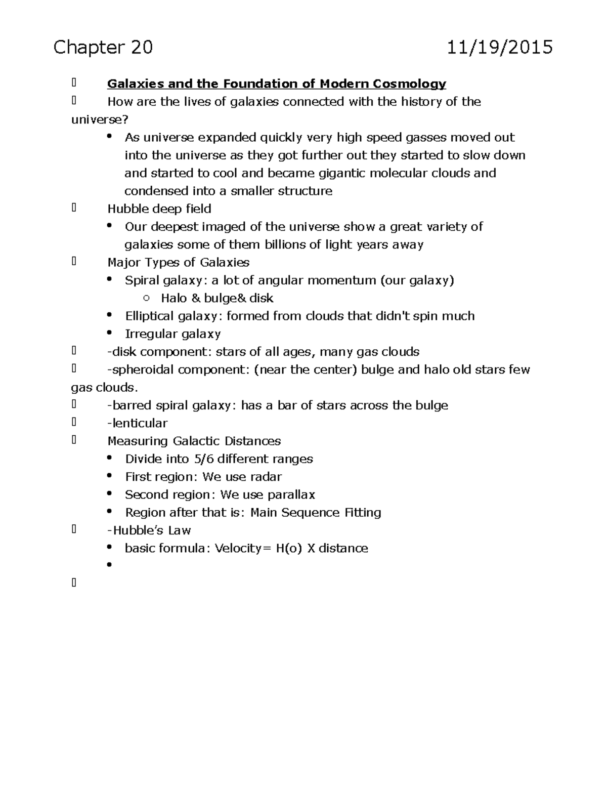 Astronomy Study Guide