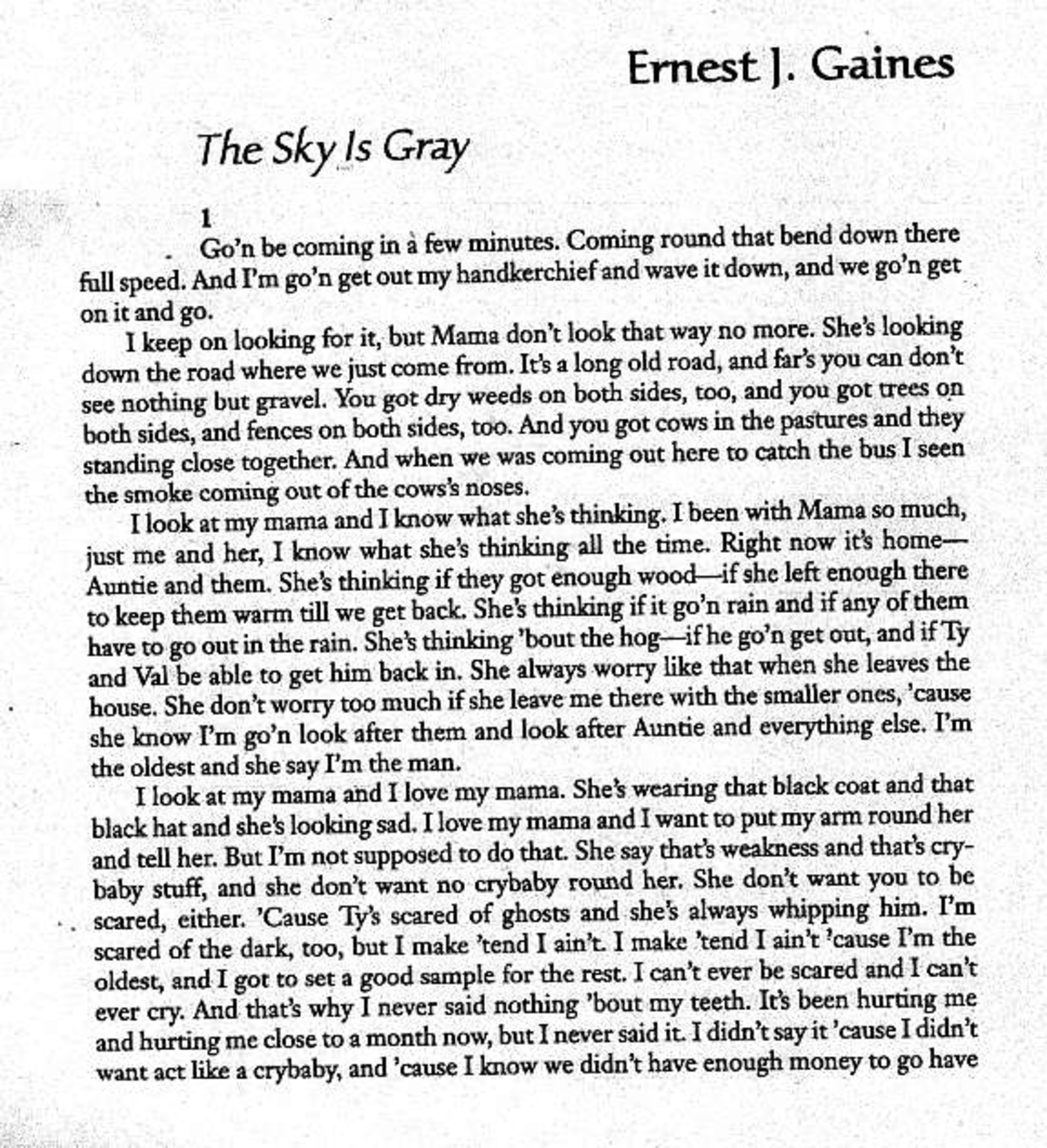 The Sky Is Gray - FGHGH Analysis and Insights - Studocu