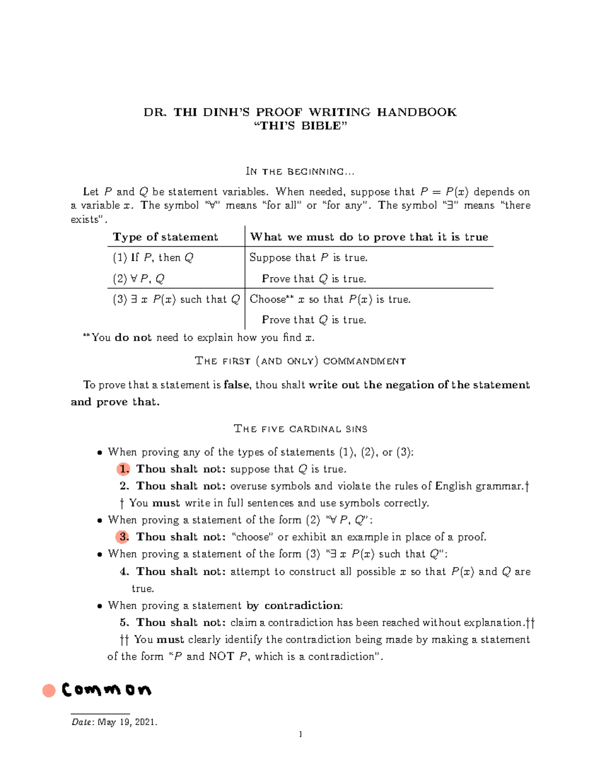 Proof Writing Guidelines - Discrete Math (DR. THI) - Studocu