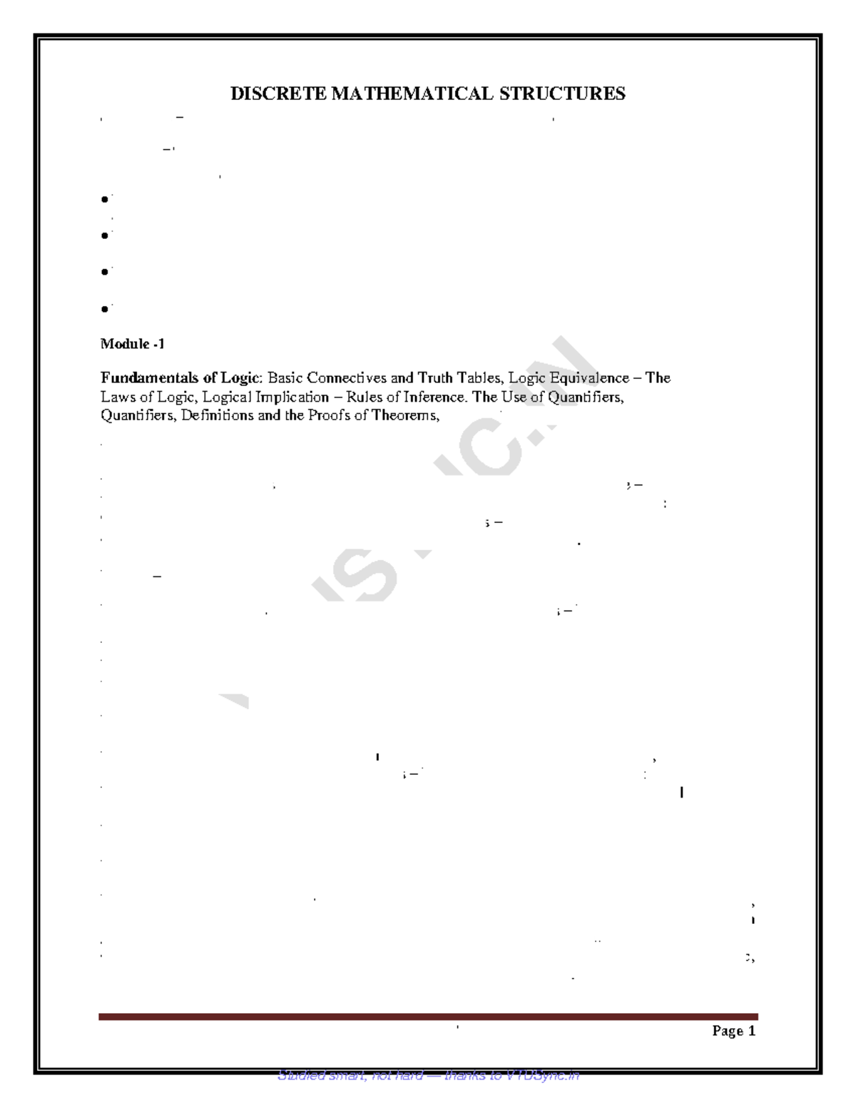 BCS405A Discrete Mathematical Structures: Module 1 - Logic Fundamentals ...