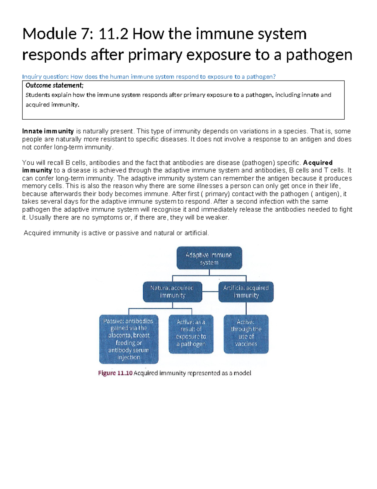 Module 7: Immune System Response to Primary Pathogen Exposure - Studocu