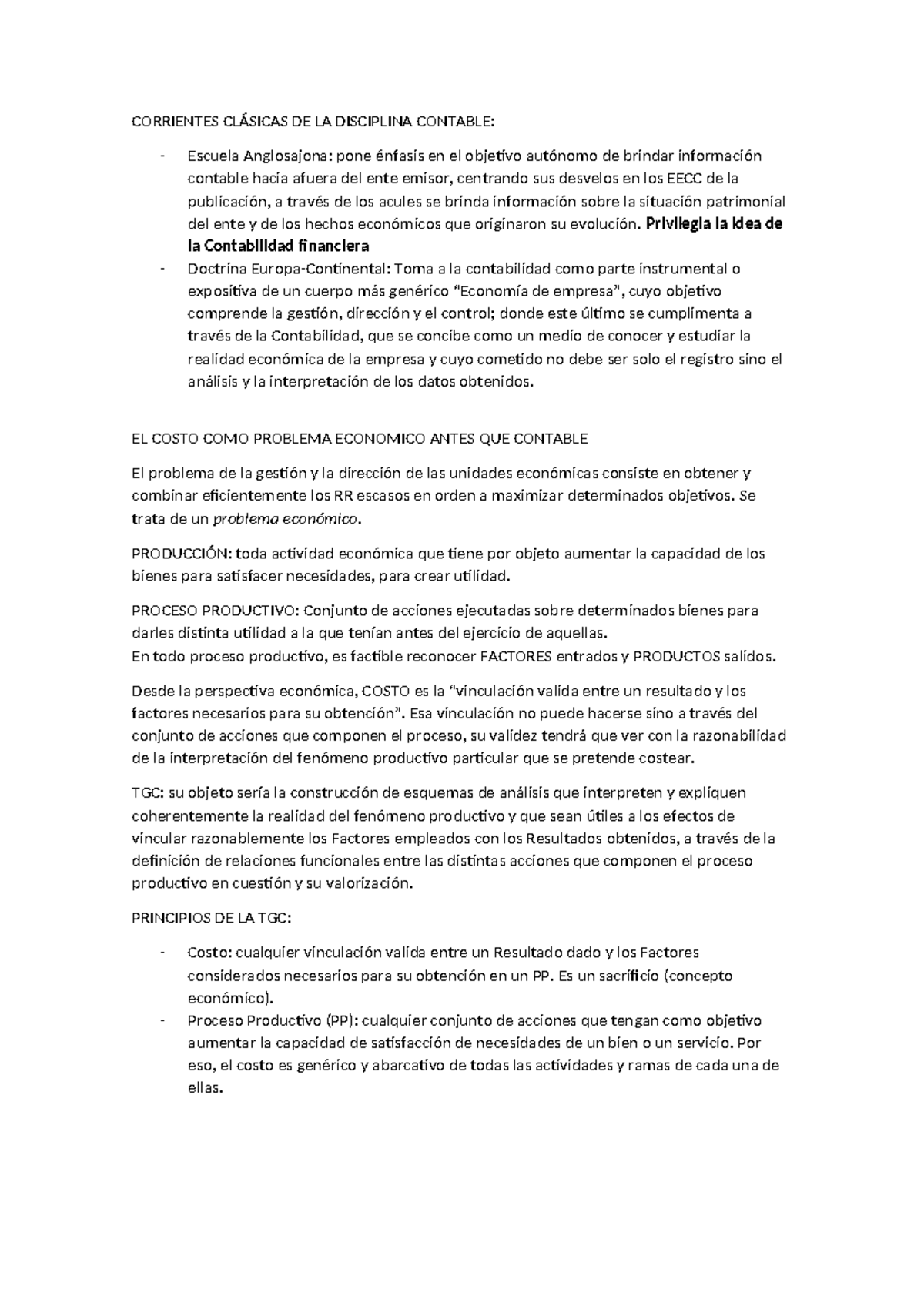 Teoria para el parcial - resumen - CORRIENTES CLÁSICAS DE LA DISCIPLINA ...
