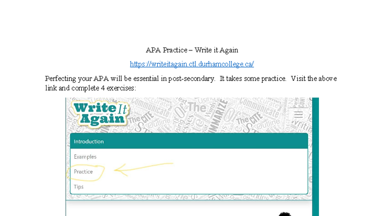 APA Write it Again - PHSU - APA Practice – Write it Again writeitagain ...
