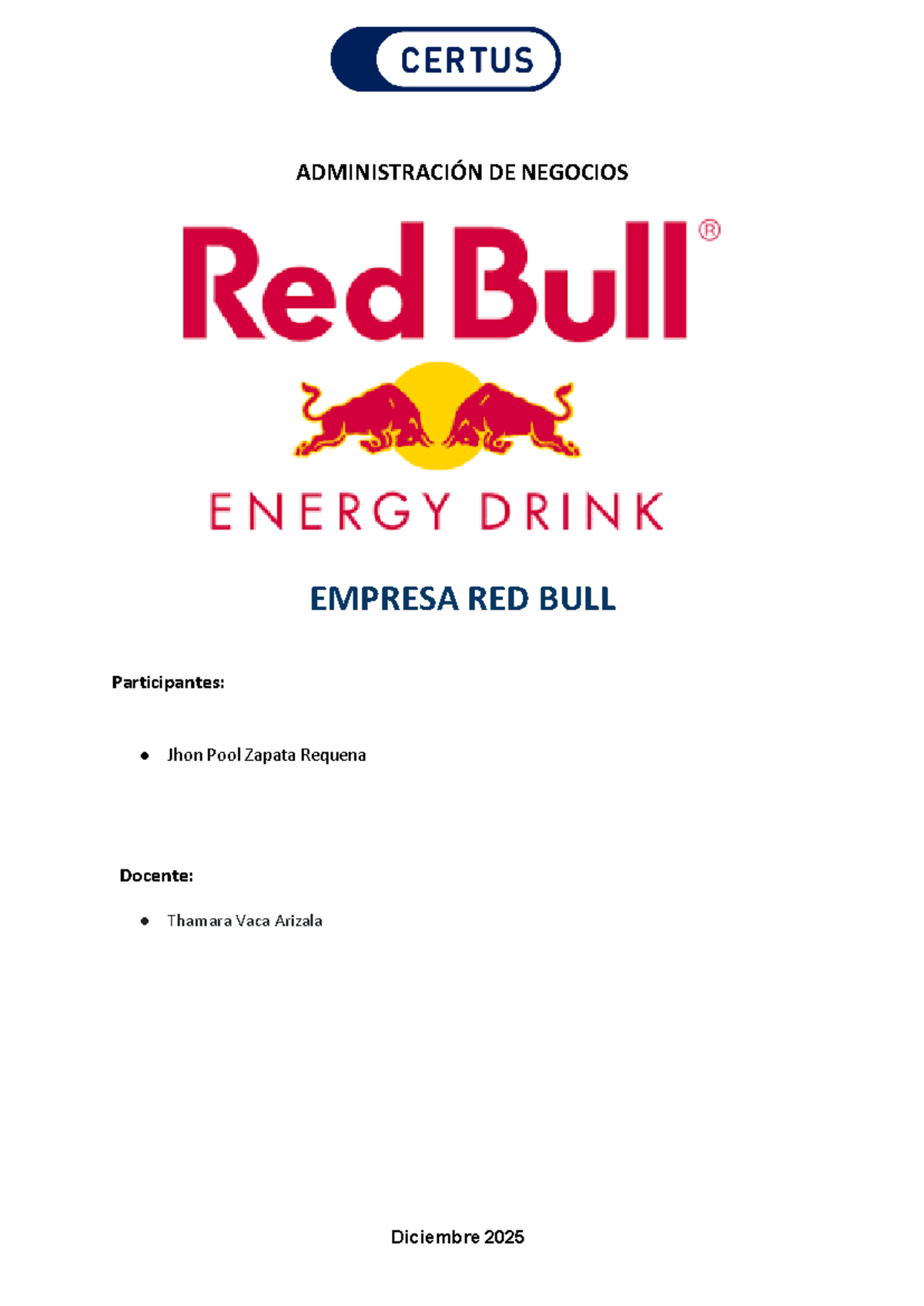 ADMINISTRACIÓN DE NEGOCIOS: ANÁLISIS DE RED BULL (AA4) - Studocu