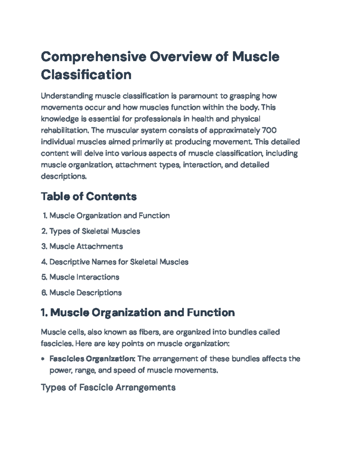 Understanding Muscle Classification: A Comprehensive Overview (BIO 101 ...