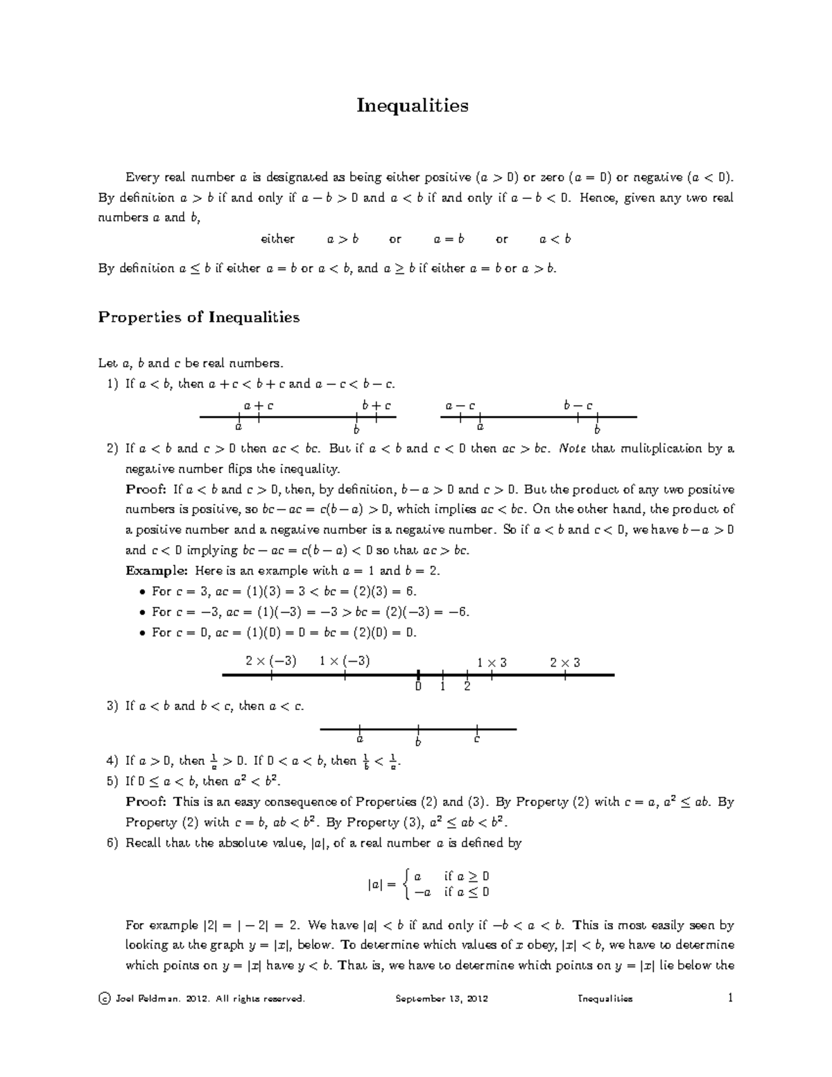 Inequalities: Properties and Examples in Real Numbers - Studocu
