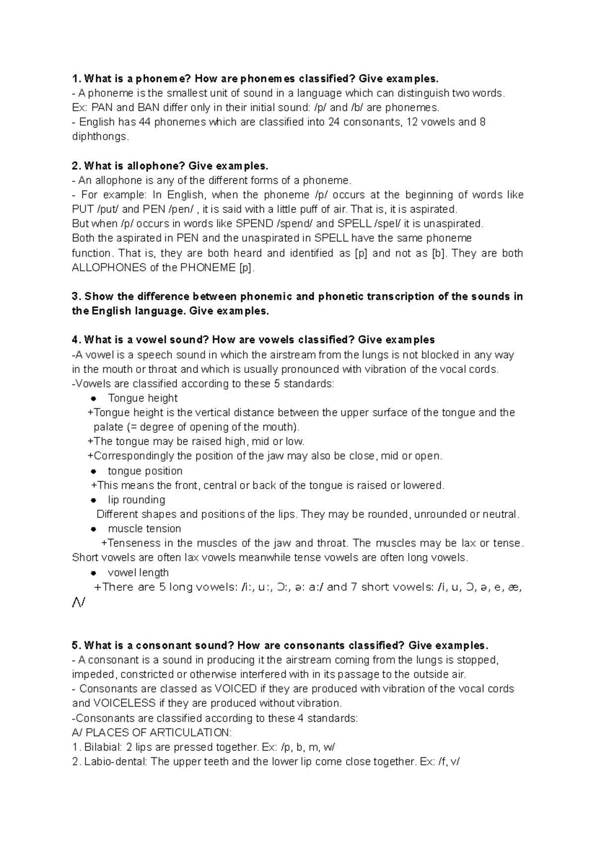 Phonetics Overview: Phonemes, Allophones, and Sound Classification ...