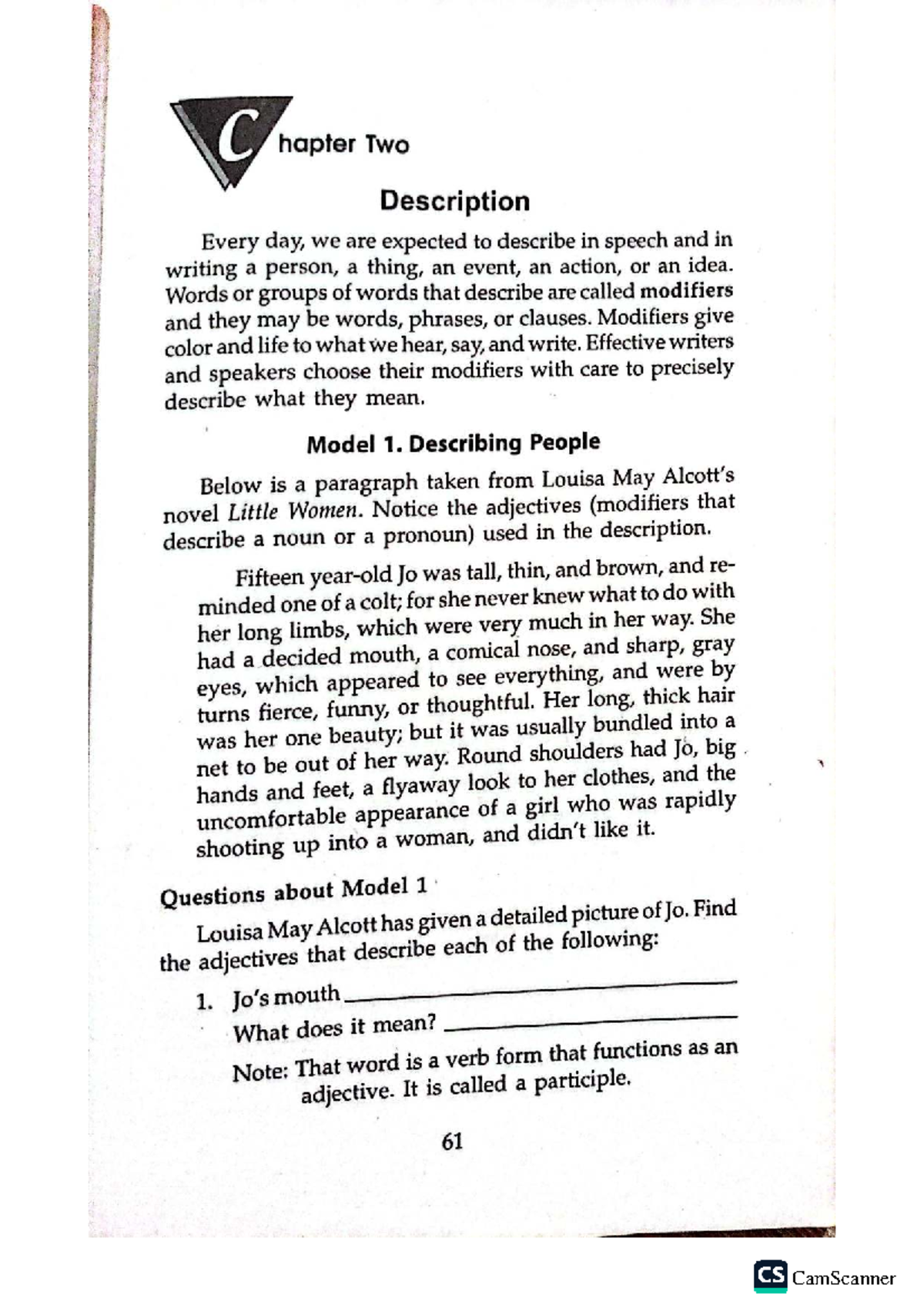 SRR 101: Describing People & Modifiers in Writing - Studocu