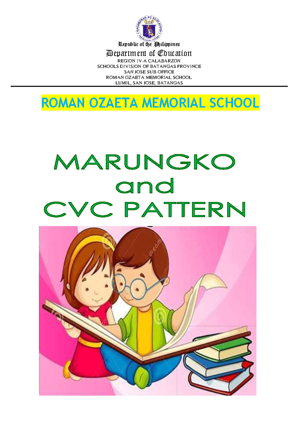 Marungko-reading-material - Republic of the Philippines Department of ...