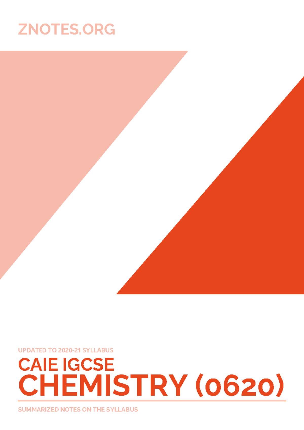 CAIE IGCSE Chemistry (0620) Comprehensive Theory Notes - Studocu