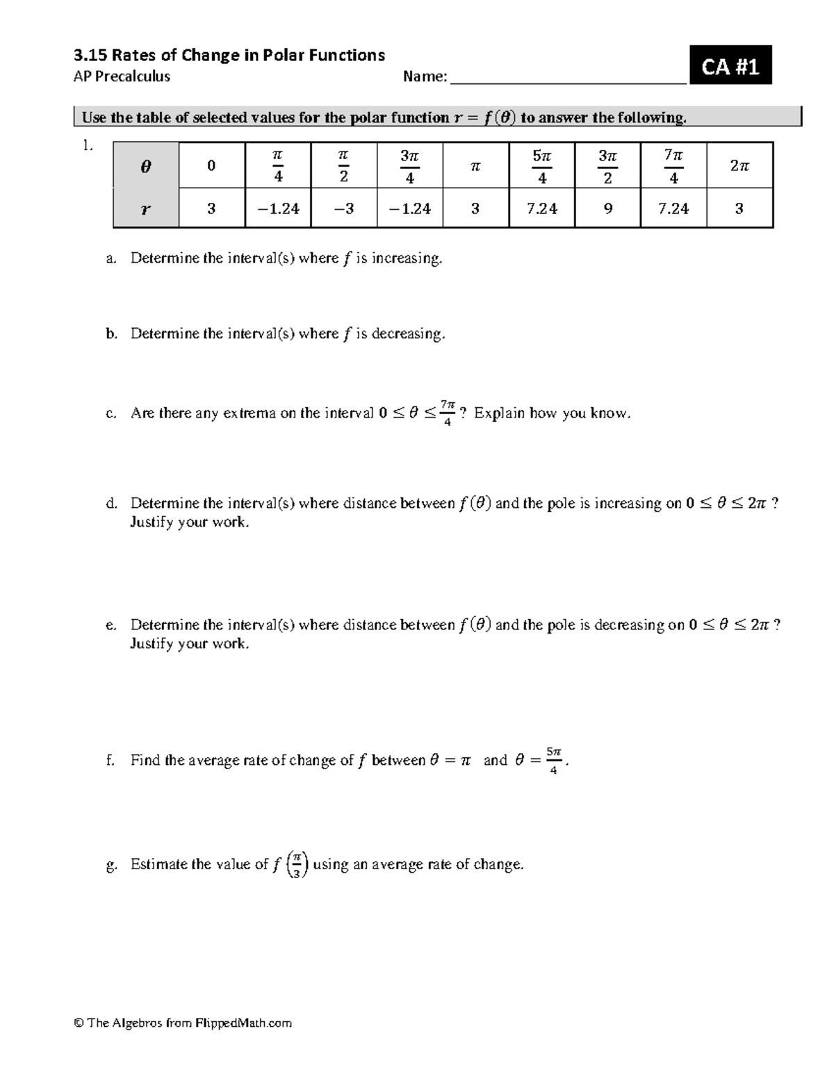 AP Precalculus Lesson 3.15: Rates of Change in Polar Functions - Studocu
