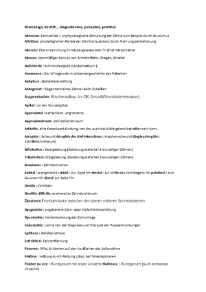 Redemittel OPG RTG - Zusammenfassung Mund-, Kiefer- und ...