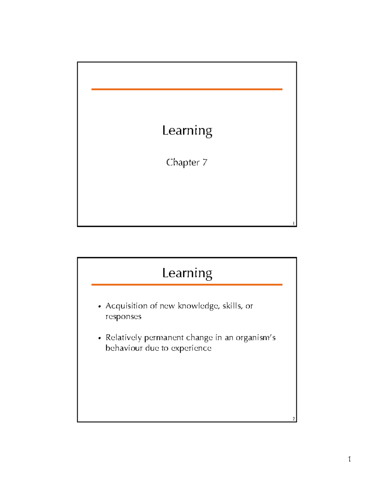 030625 - Chapter 7: Learning & Conditioning Notes - Studocu