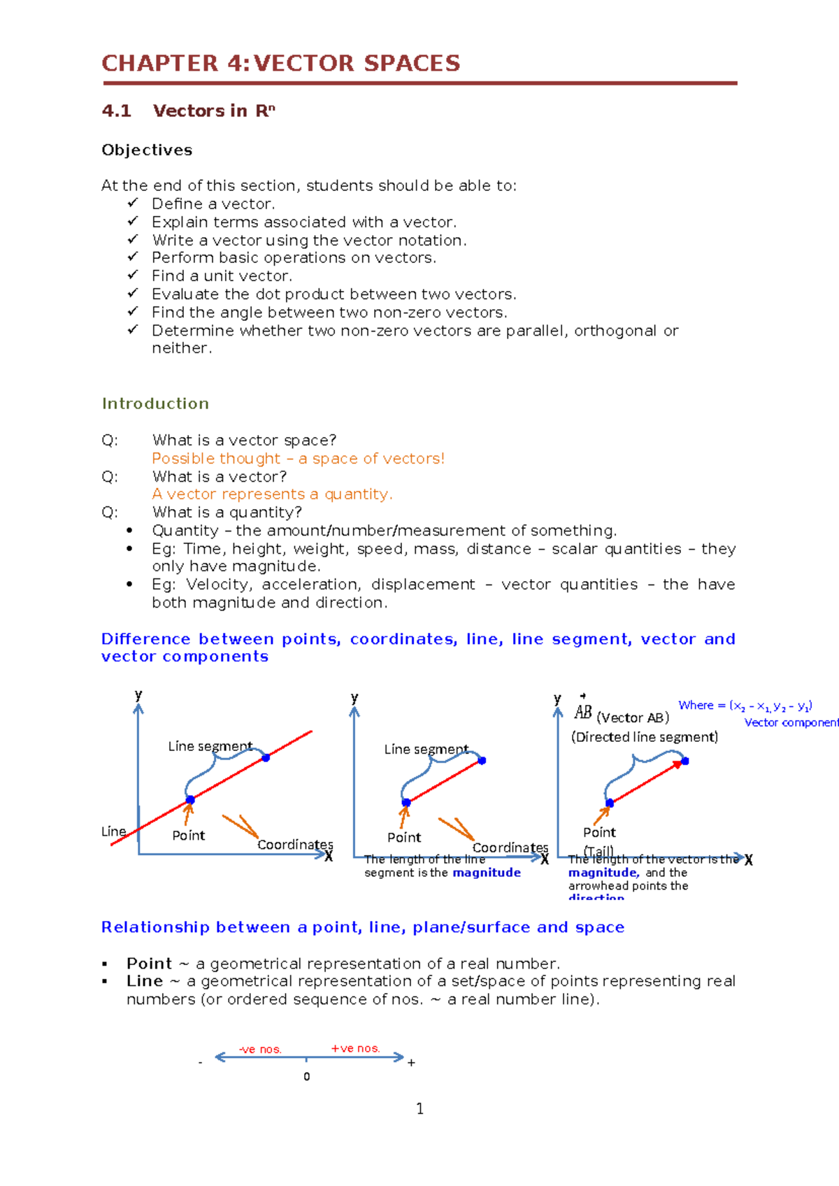 CHAPTER 4: VECTOR SPACES - Understanding Vectors in Rn - Studocu