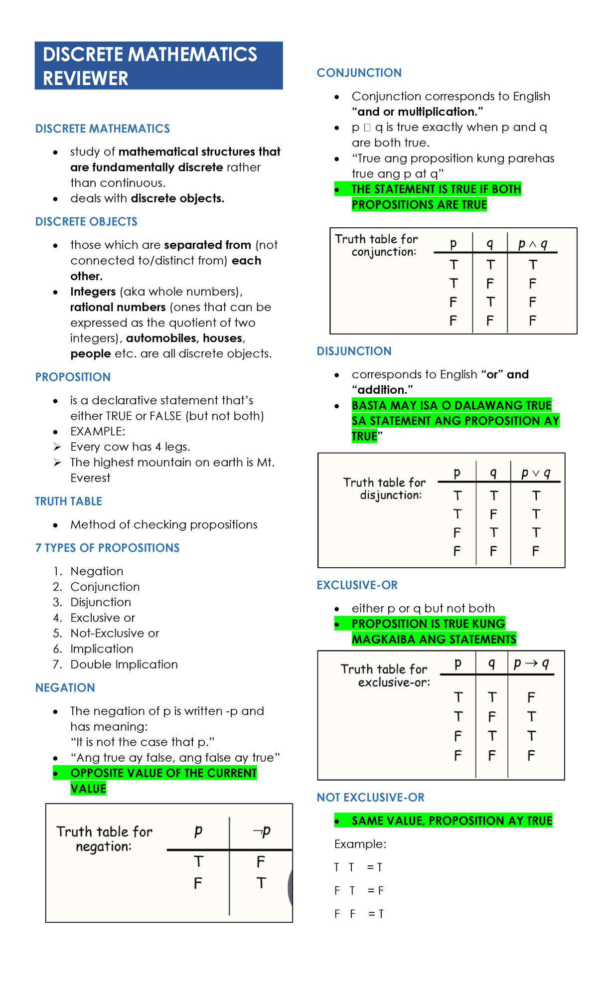 Discrete Reviewer - DISCRETE MATHEMATICS REVIEWER DISCRETE MATHEMATICS ...