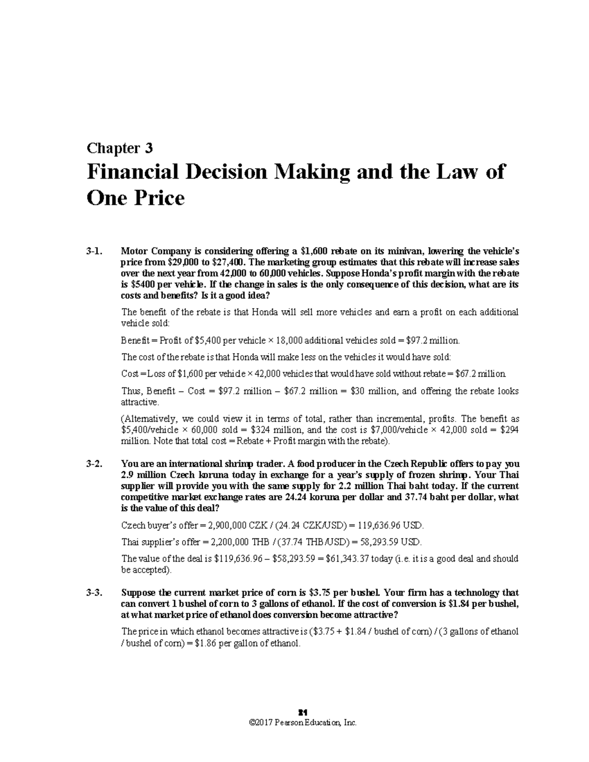 texbook ans chap 3 - Chapter 3 Financial Decision Making and the Law of ...