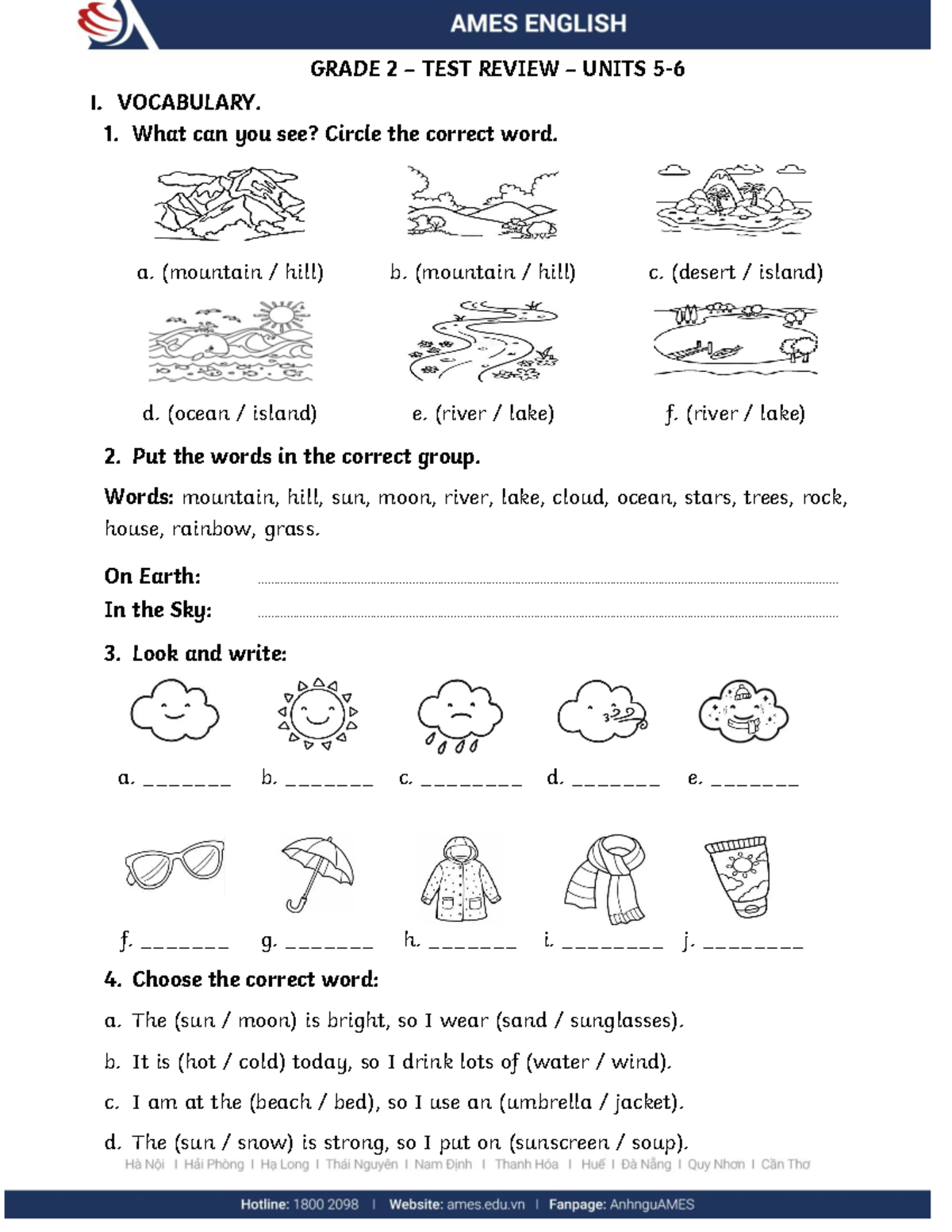 Grade 2 Test Review: Vocabulary & Listening Practice 2026 - Studocu