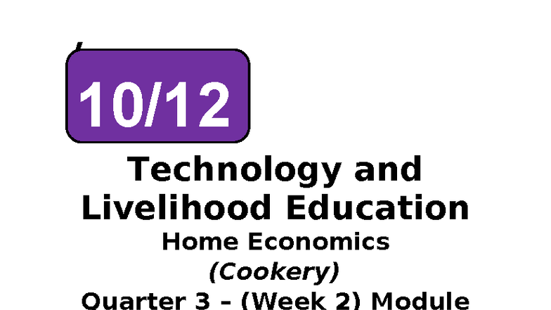 TLE Home Economics (Cookery) Q3 Module 2: Preparing Sauces for Menus ...
