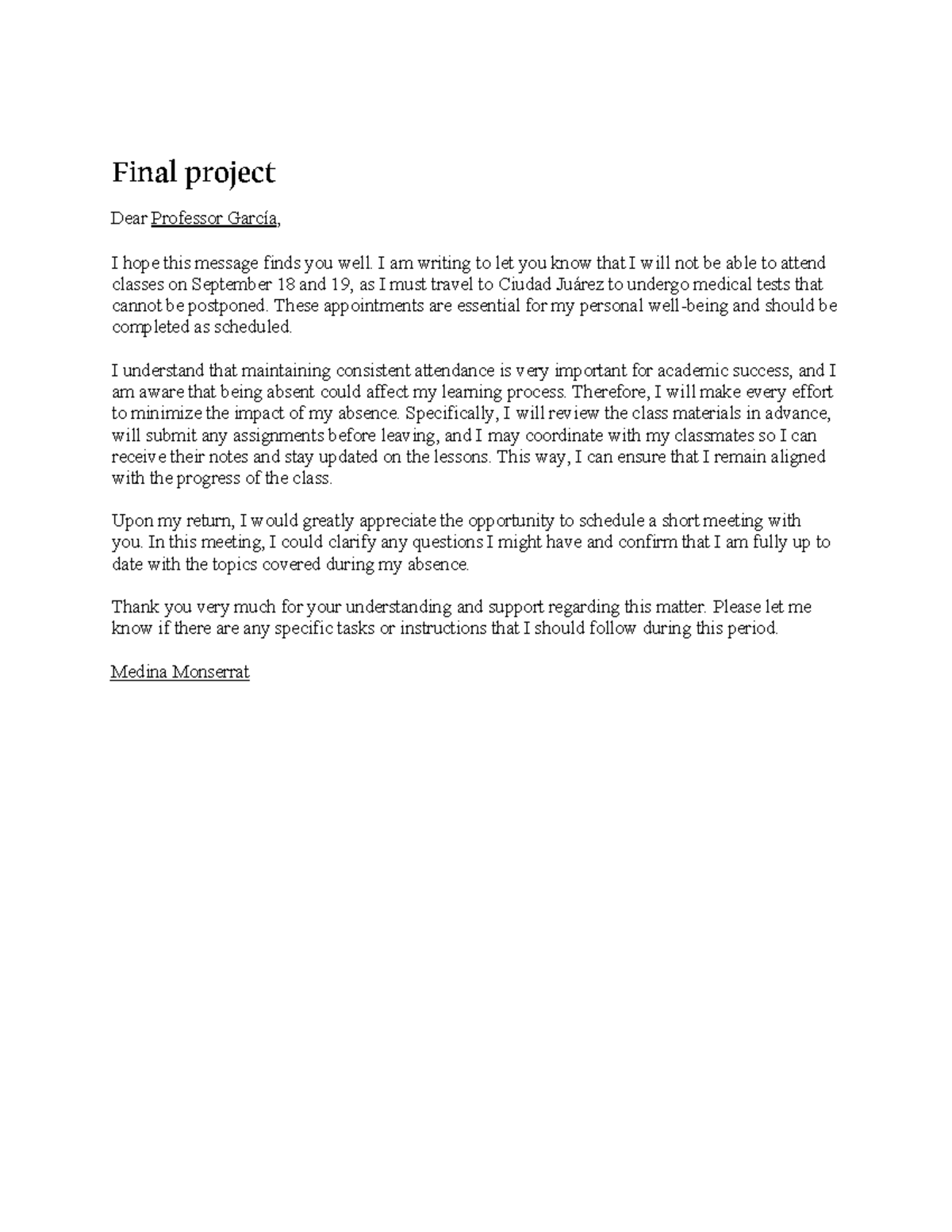 Final Project Update: Absence Notification for Class - Studocu