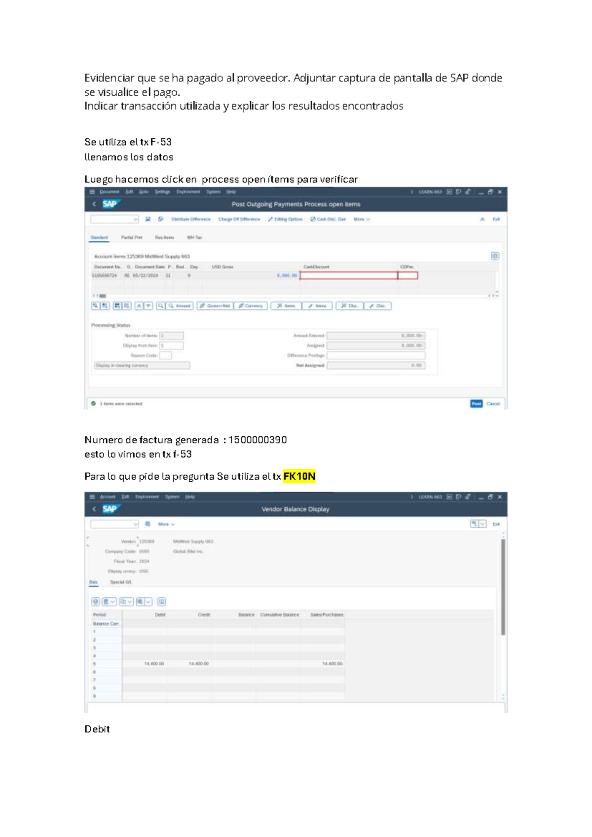 Registro de Pago Proveedor y Resultados en SAP - Pregunta 8-PC3 - Studocu