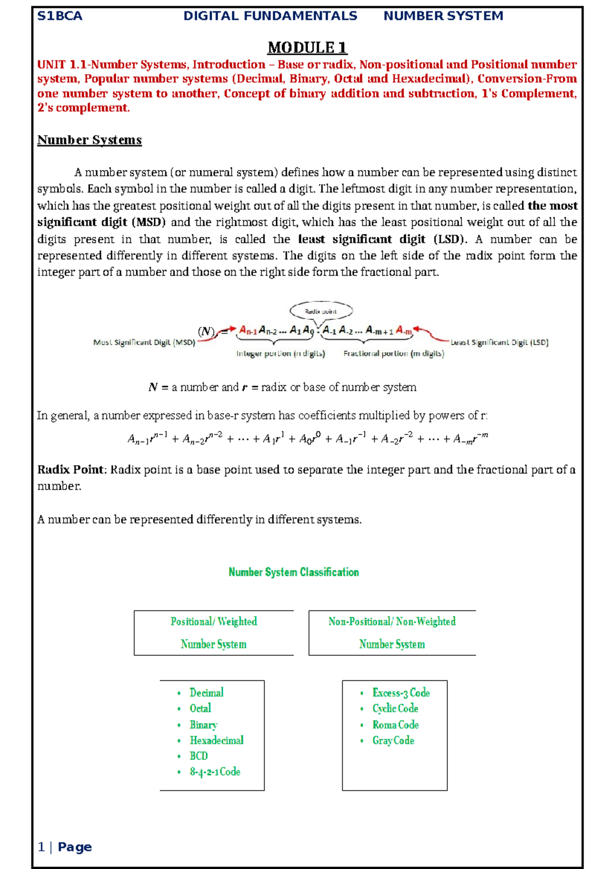 Number Systems Overview: Decimal, Binary, Octal, Hexadecimal (CS101) - Studocu