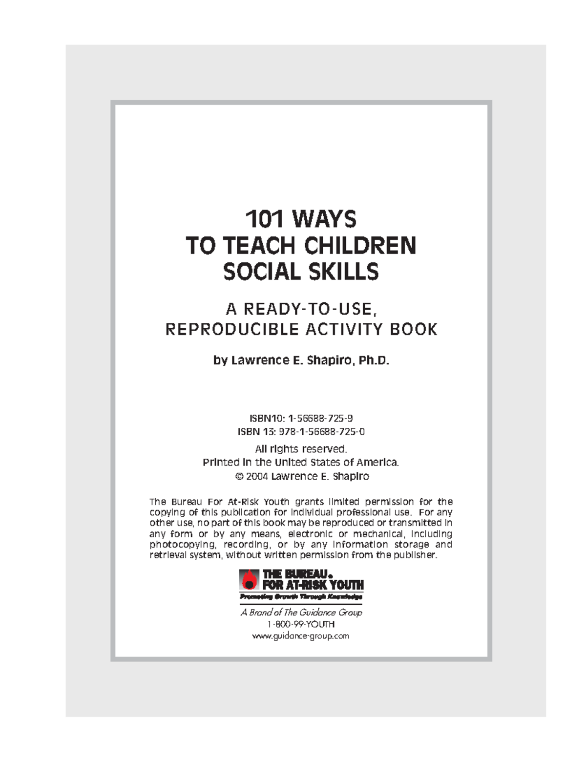 101 Ways to Teach Children Social Skills: An Activity Book - Studocu